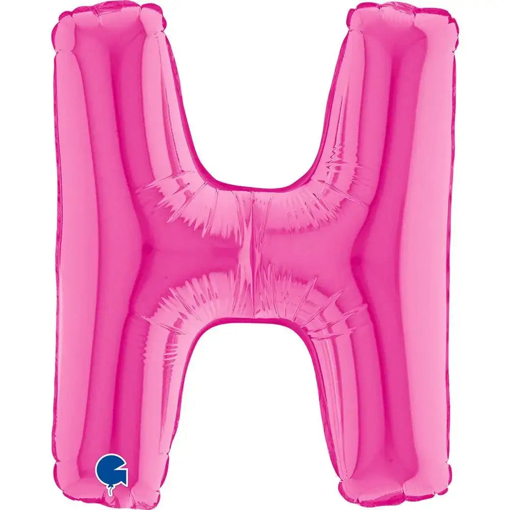 Letter Ballon H Roze - 35 cm