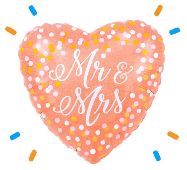 Mr & Mrs Hart Helium Ballon - Gevuld Met Helium - 46 cm