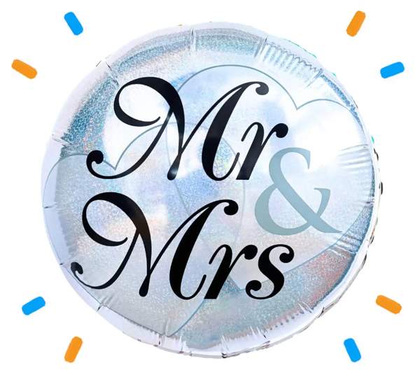 Mr & Mrs Helium Ballon - Gevuld Met Helium - 45 cm