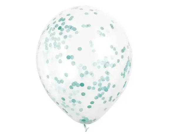 Turquoise Confetti Ballonnen - 6 stuks - 30,5 cm